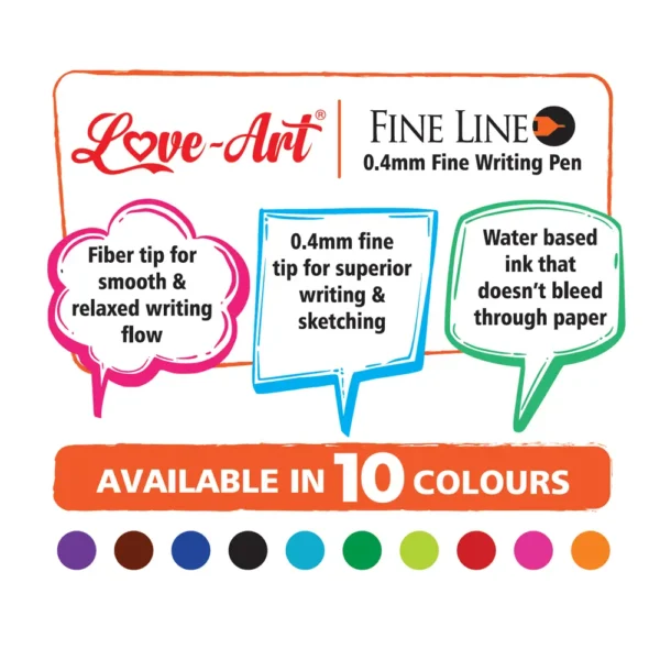 Fine Line Writing Pen | Love-Art Pen for Students | Artline India